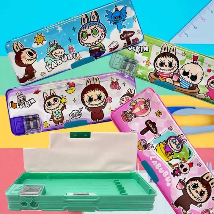 Labubu pencil case，Double-sided magnetic pencil case, stationery box ...