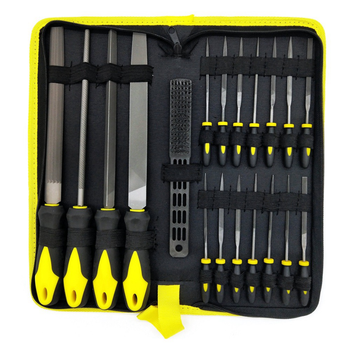 19Pcs Metal Steel File Grinding Tool Set Kit with Flat File, Semi ...