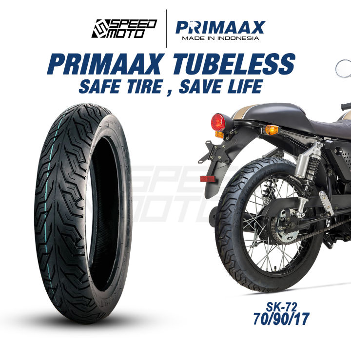 PRIMAAX SK-72 THE CROW TUBELESS TIRE 70/90-17 1PC FOR SNIPER 150/155 ...