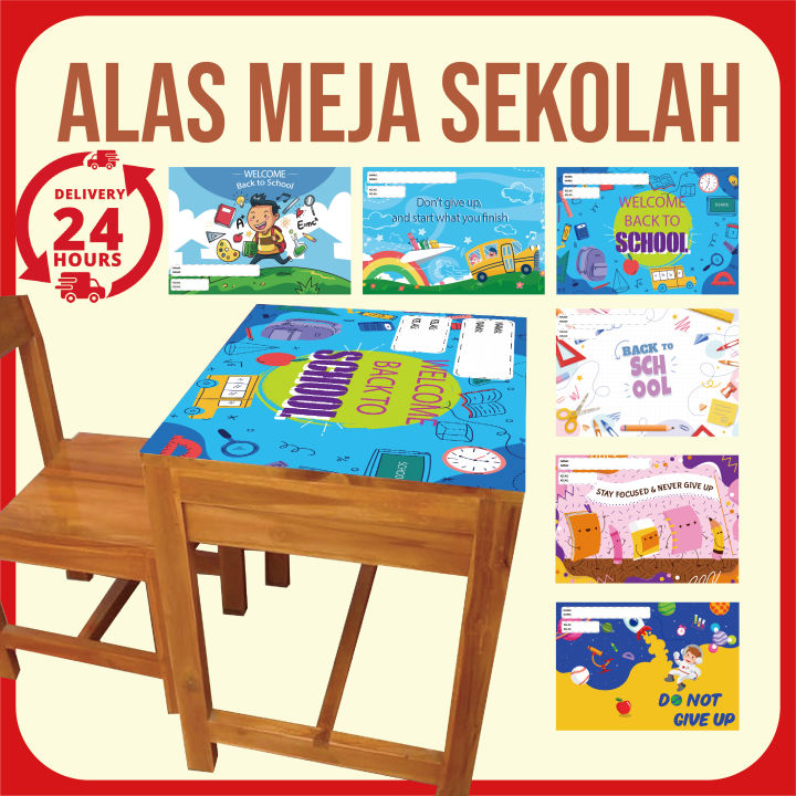 Alas Meja Sekolah Murah Memotivasi Alas Meja Sekolah | Set Kecerian ...