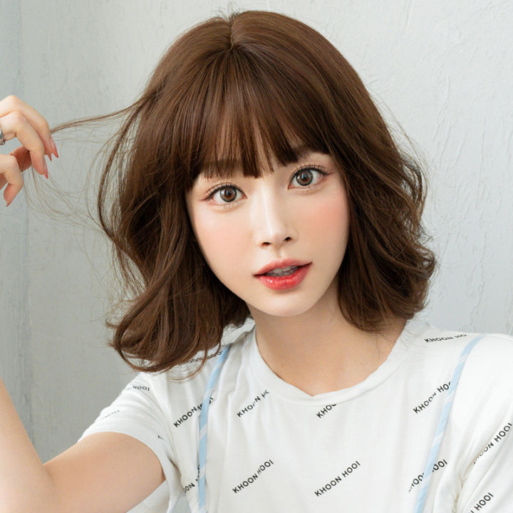 TSE Wig female short hair pear flower head lazy shoulder length ...