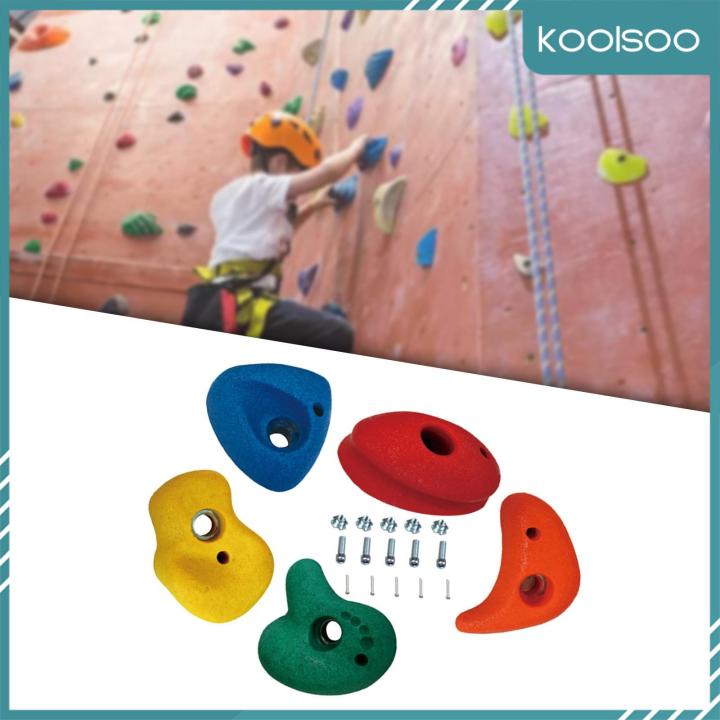 koolsoo 5x Climbing Rocks Colourful Rock Wall Climbing Kits for Jungle ...