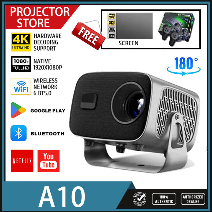 A10 smart projector WiFi Bluetooth 4k ultra-high-definition Android 11 ...