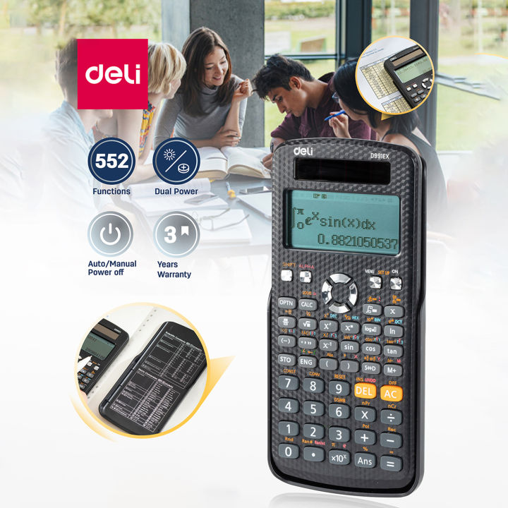 Deli 552 Functions Calculator Textbook Display ED991EX Black | Lazada PH
