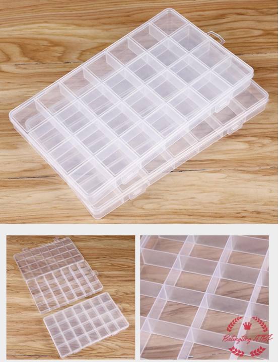 28 grid fixed transparent PP plastic storage box jewelry beaded small ...