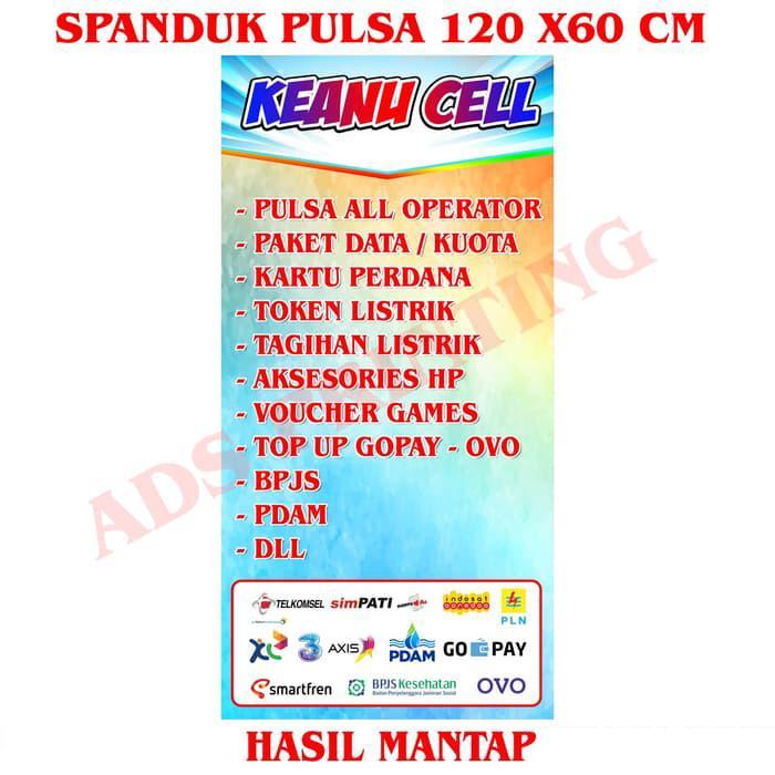 Spanduk Banner Konter Pulsa ukuran 60cm x 120cm Model A Nama Bisa Di ...