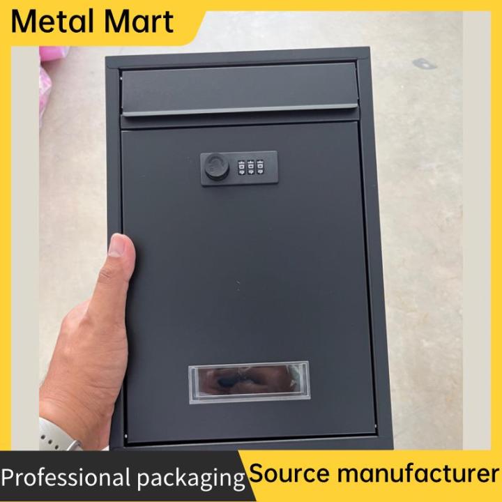 Metal Mart Mailbox Outdoor Heavy Duty Metal Post Box Wall Mount Mail ...