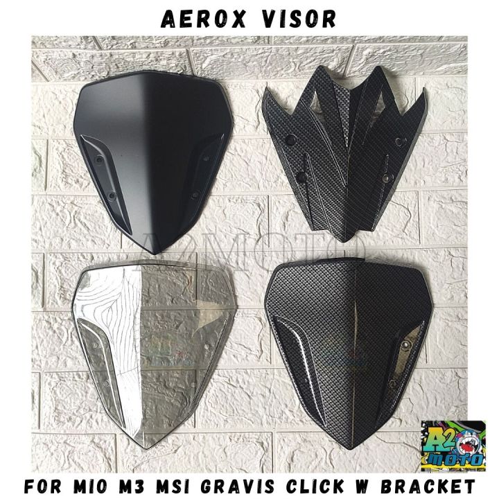Yamaha Aerox Visor Windshield Accessories Carbon Smoke Black | Lazada PH