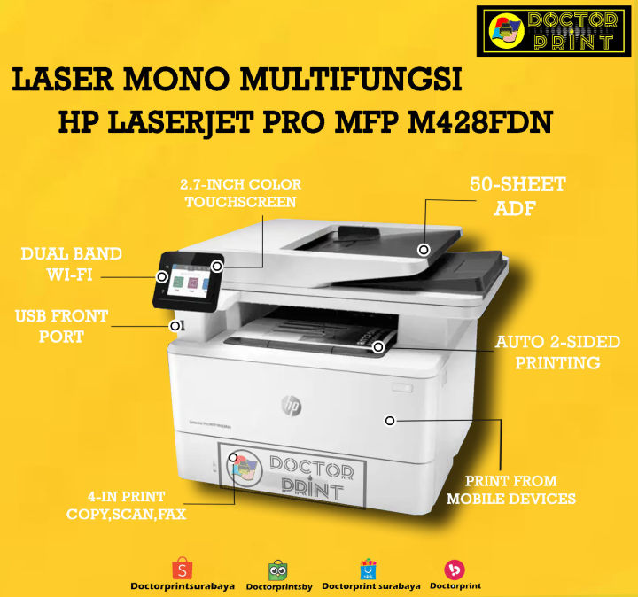 Printer HP LaserJet Pro MFP M428fdn Mono | Lazada Indonesia