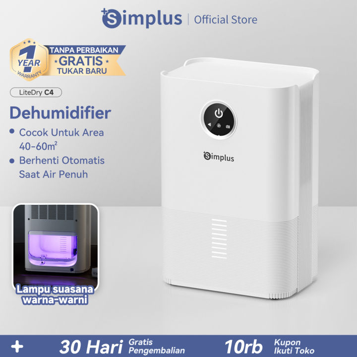 Simplus Dehumidifier Serap Kelembapan Air Dryer 2.5L Mengurangi Kelembapan Rumah Tangga Kantor ...