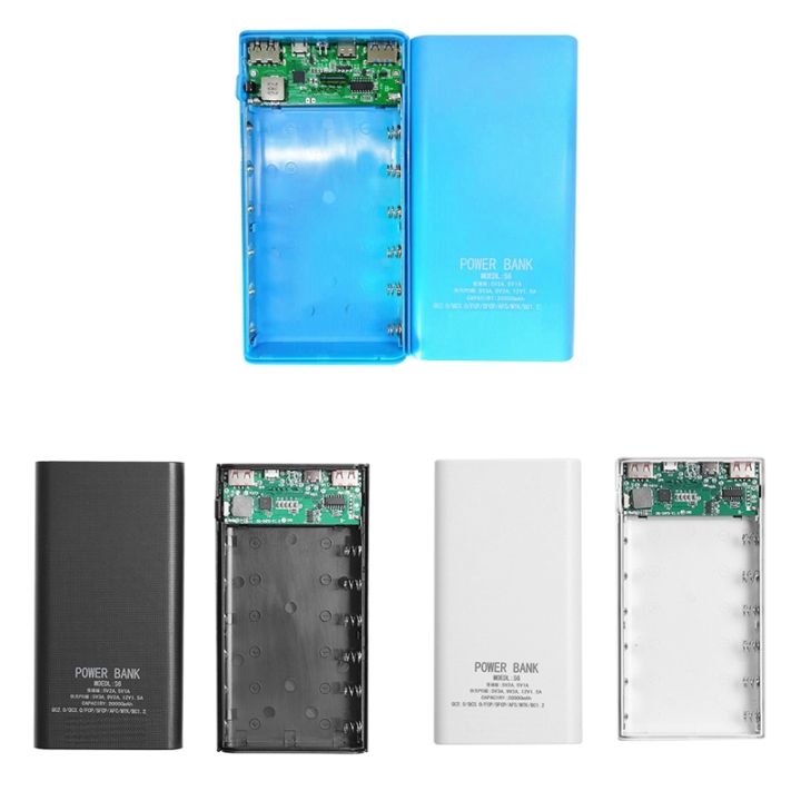 18650 Battery Box 5V 2.1A LCD Display 20000MAh Power Board for 6X18650 ...