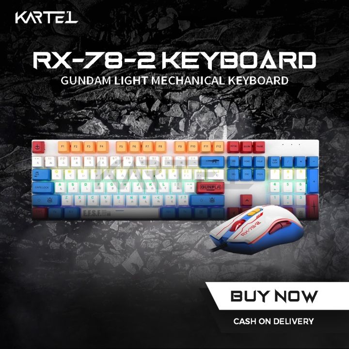 Gundam RGB Backlit Mechanical Gaming Keyboard /Mouse / Set 104 Keys ...