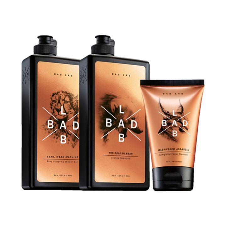 BAD LAB เจลอาบน้ำสูตรทำความสะอาดล้ำลึก+แชมพูสูตรเย็น+ครีมโฟมล้างหน้า ...