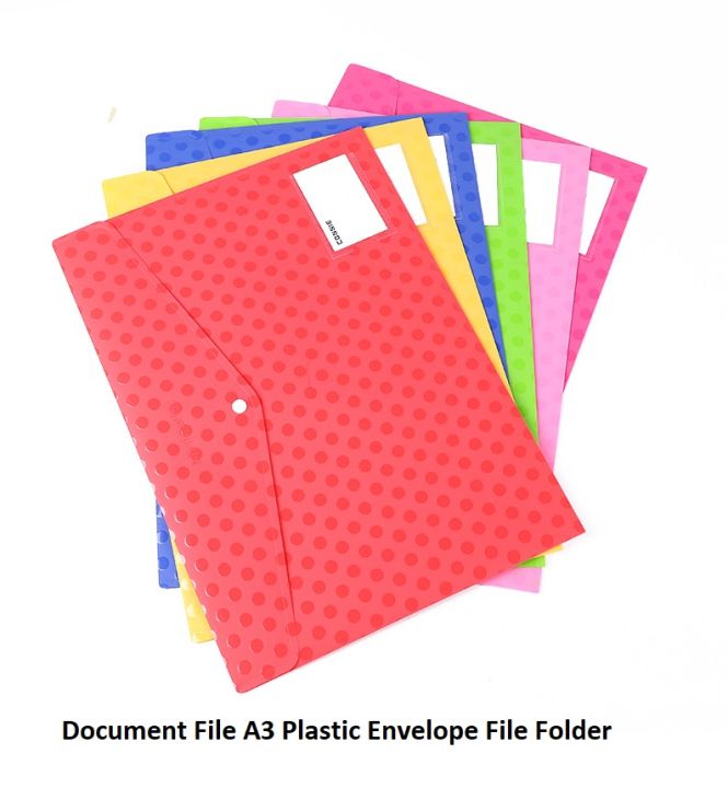 Document Envelope A3 Plastic Envelope File Folder Random Color | Lazada PH