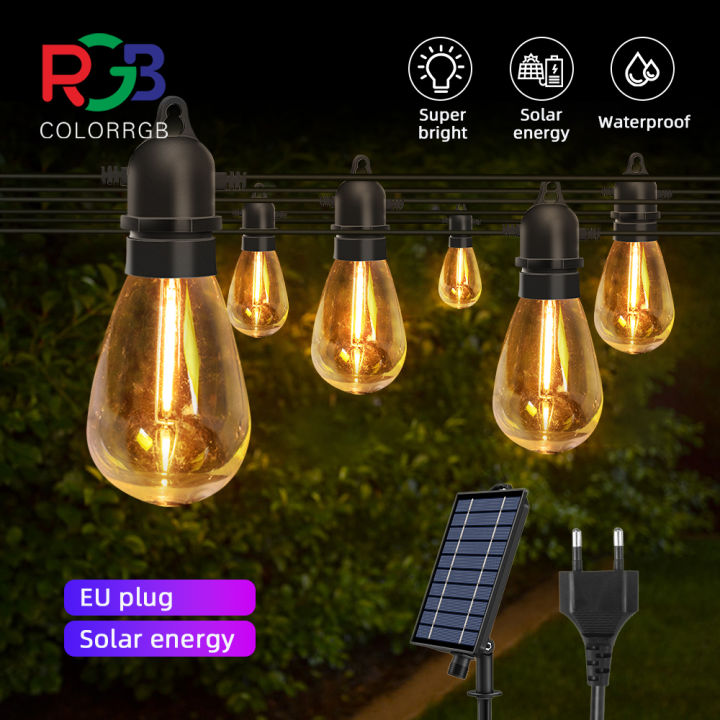 Outdoor String Lights ,Heavy Duty LED Porch String Lights - S14 E12 LED ...