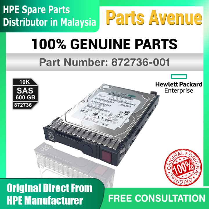 Original HP Enterprise 600GB 10K SAS 2.5 HDD (872736-001) 12GB/s ...