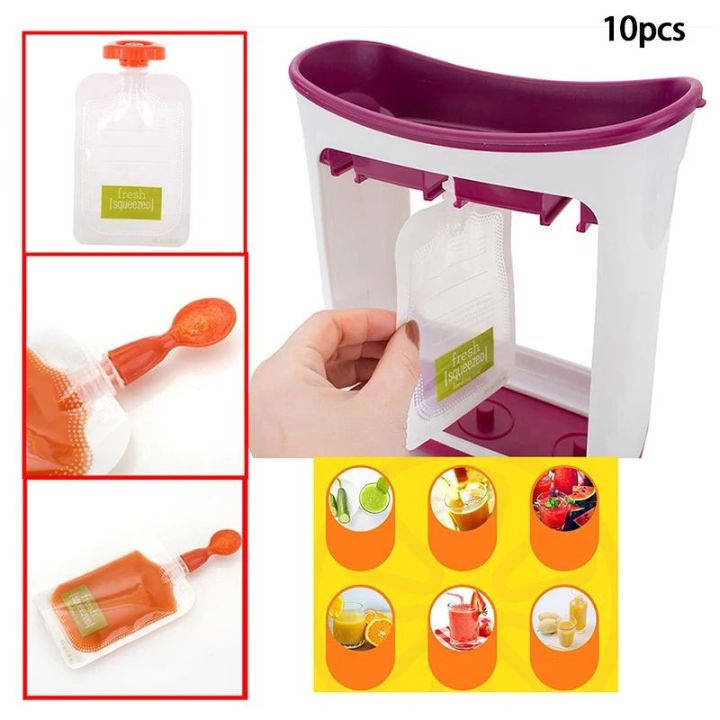 Reusable Food Pouches Homemade Refillable Children Squeeze Bag For Rice ...