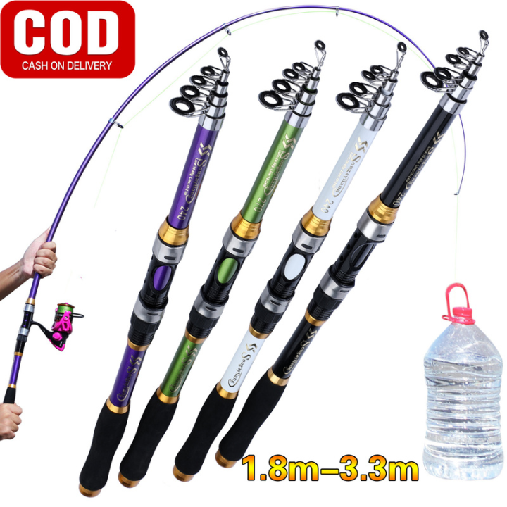 Fishing Rods 1.8m - 3.6m 4 Colors Telescopic Fishing Rod Surf Travel ...