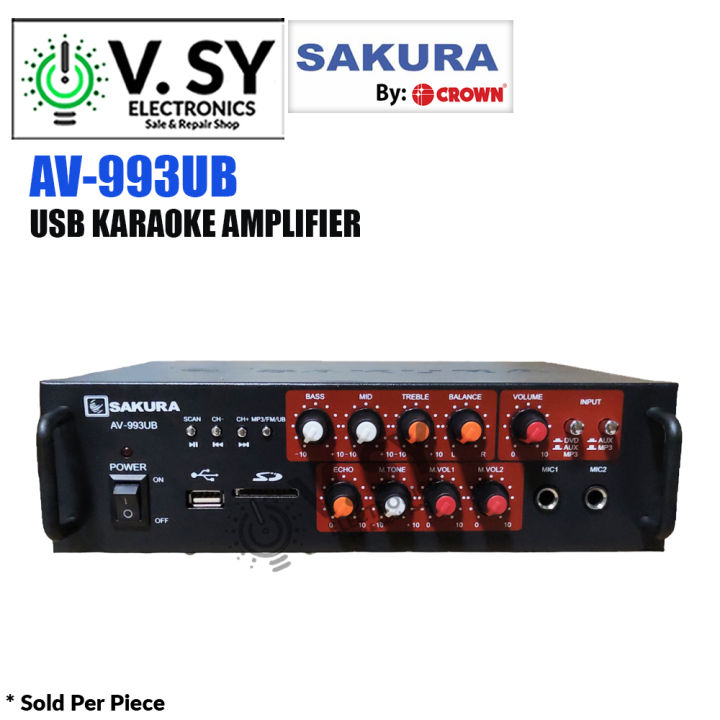 Original 2024 SAKURA AV-993UB Usb Karaoke Amplifier Av933ub | Lazada PH