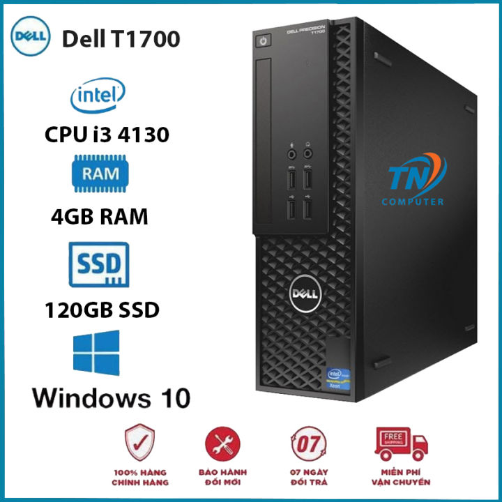 Máy trạm Dell Precision T1700 SFF Cấu hình core i3 4130 Ram 4GB, Ổ cứng SSD 120GB, Cây máy tính ...