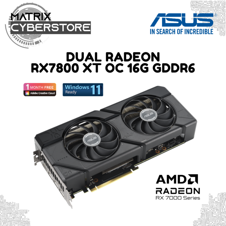 ASUS AMD Dual Radeon RX 7800 XT OC Edition 16GB GDDR6 Graphics Card ...