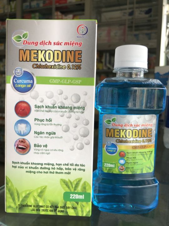 Dung dịch súc miệng MEKODINE Chlorhexidine 0.12% - hộp 1 chai 220ml ...