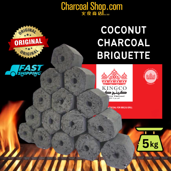 CHARCOAL BBQ ARANG KAYU 火炭 (Coconut Charcoal Briquette - 5kg) | Lazada