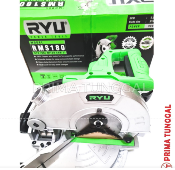 Miter Saw Ryu 7" Inch RMS 180 Mesin Potong Aluminium Kayu Crosscut ...