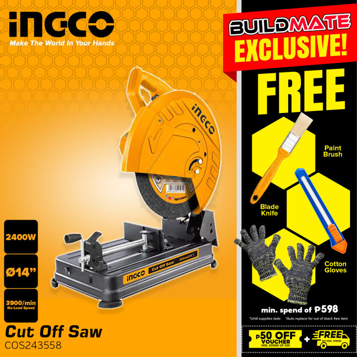 Ingco Cut-Off Chop Saw Machine Heavy Duty 14" COS243558 - BUILDMATE ...