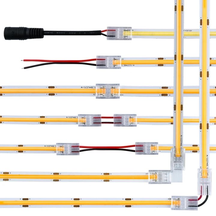 5pcs 2pin COB LED Strip Connector Extension Wire Terminal LED ...
