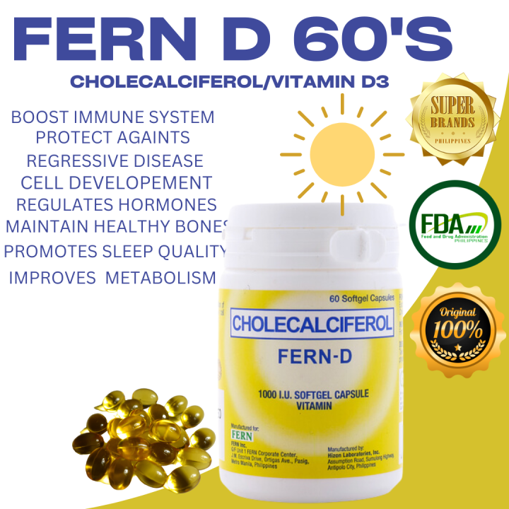 IFERN Fern D Original Vitamin D 60 Softgels Cholecalciferol | Lazada PH