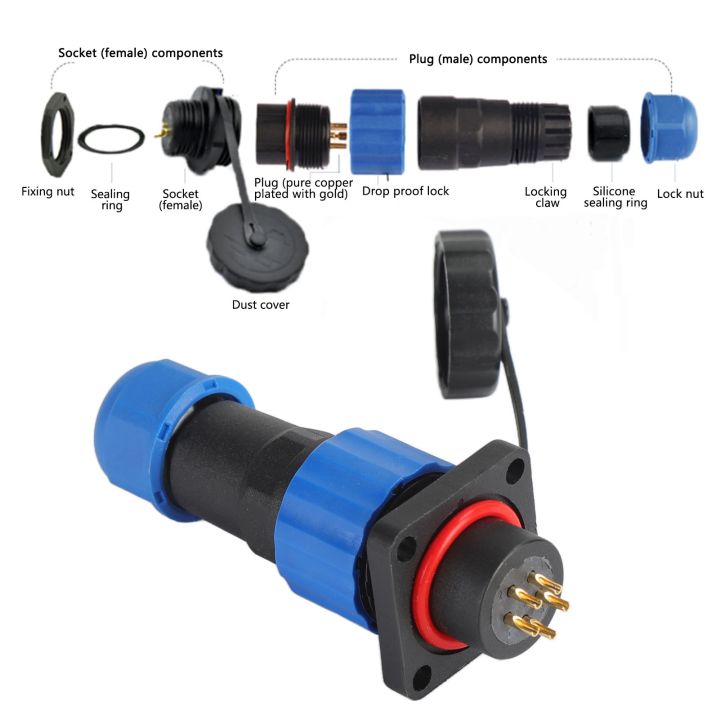 Mumusuki SP16 Aviation Cable Connector Plug Socket Power Connector ...