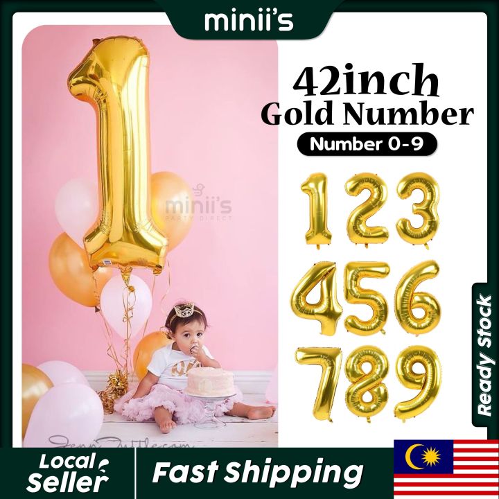 MINIIS PARTY Number Balloon 42 Inch Balloon Number Foil Balloon Belon ...