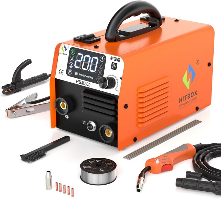 HIT 200A MIG Welder 110V 220V, Flux Core Welder/Stick ARC/Lift Tig 3 In ...