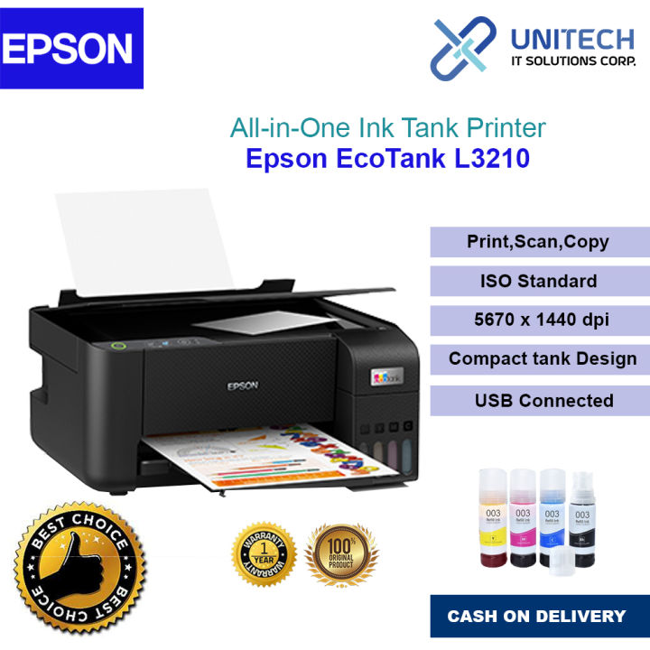 EPSON ECOTANK L3210 ALL-IN-ONE INK TANK PRINTER | Lazada PH