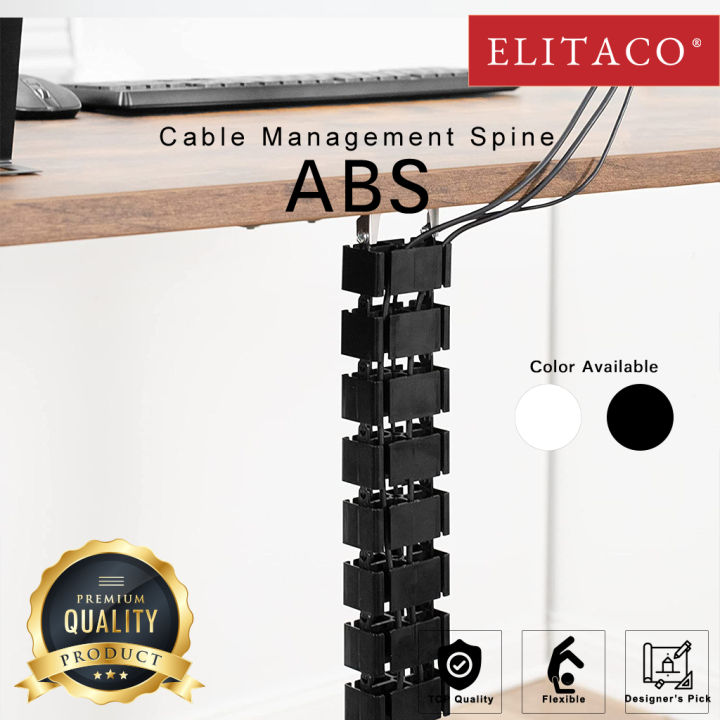 【ELITACO】Cable Management Organizer Snake Spine Standing Desk Computre ...
