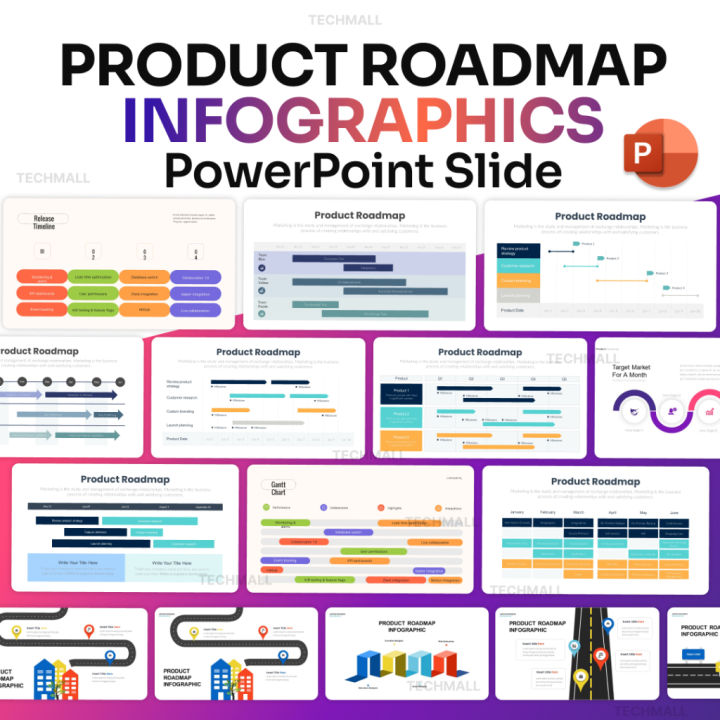 Product Roadmap Infographics PowerPoint Presentation Template | Easy Edit | Colorful Vector | Lazada