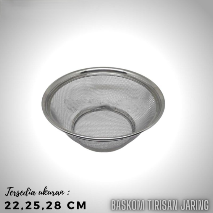 HLD Baskom Saringan Jaring Stainless Tirisan Gorengan Cuci Beras Buah ...