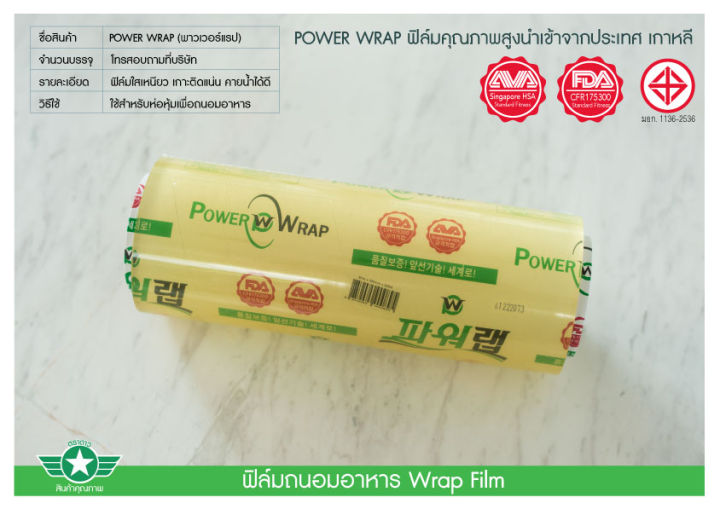 [POWERWRAP] ฟิล์ม Wrap อาหาร ทุกขนาด (ความยาว 500 เมตร/ม้วน) | Lazada.co.th