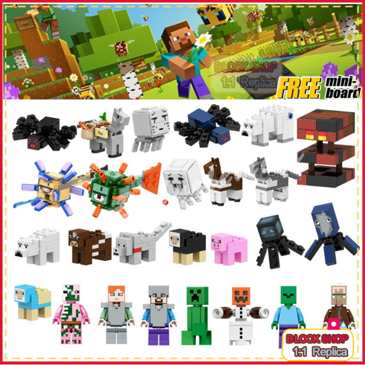 Minecraft Series Diy 46 Types Building Blocks Minifigures Cave Spider