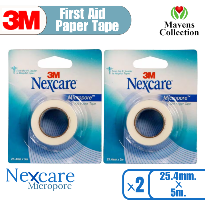 (SET OF 2) 3M Nexcare Micropore First Aid Paper Tape 25.4mm x 5m by ...