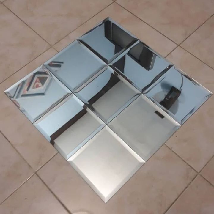 Kaca cermin Bevel 20 x 20 cm Tebal 5mm - Cermin hiasan dinding - Cermin ...