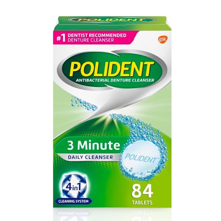 Polident 3 Minute Denture Cleanser Tablets - Cleans Removable Oral ...