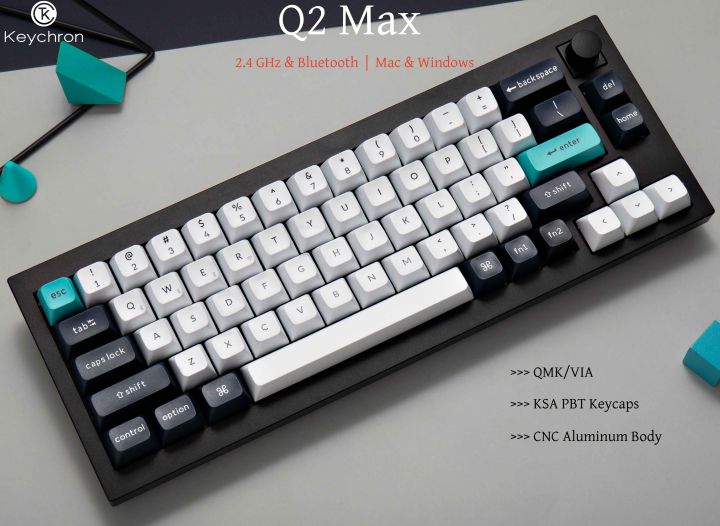 Keychron Q2 Max (65% layout) QMK/VIA 2.4 GHz & Bluetooth Wireless ...