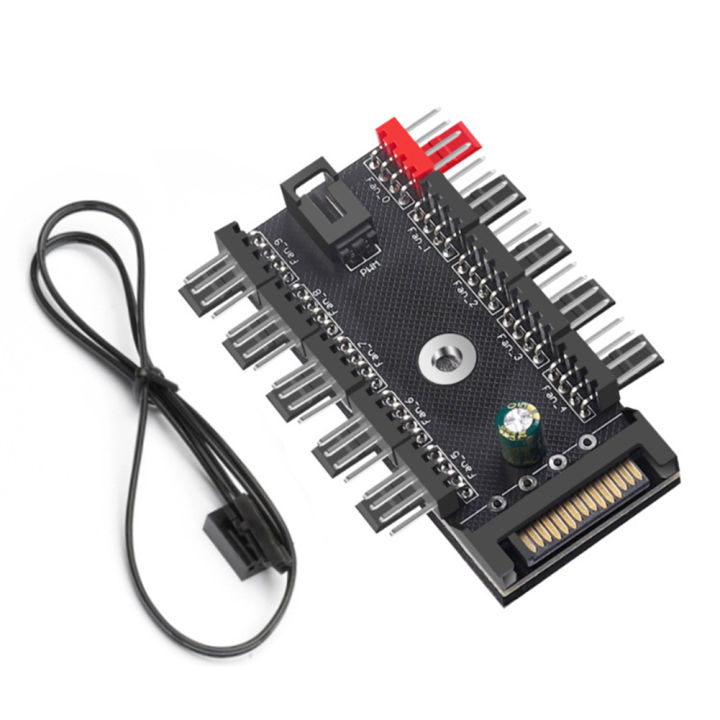 4-Pin PWM Fan Power Supply Cable 1 To 10 Way Splitter Hub SATA Powered ...