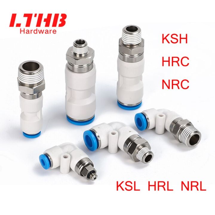 Pneumatic Swivel Fittings Rotary Joint KSH KSL NPT M5 1/8 1/4 3/8 Thread Straight Elbow Push to ...