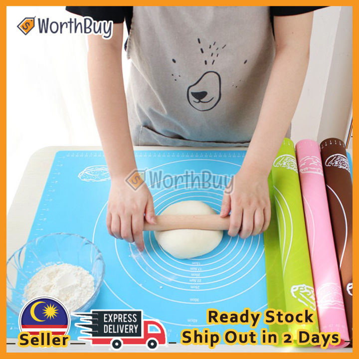[1PC] Worthbuy Nonstick Silicone Pastry Mat Extra Large with ...