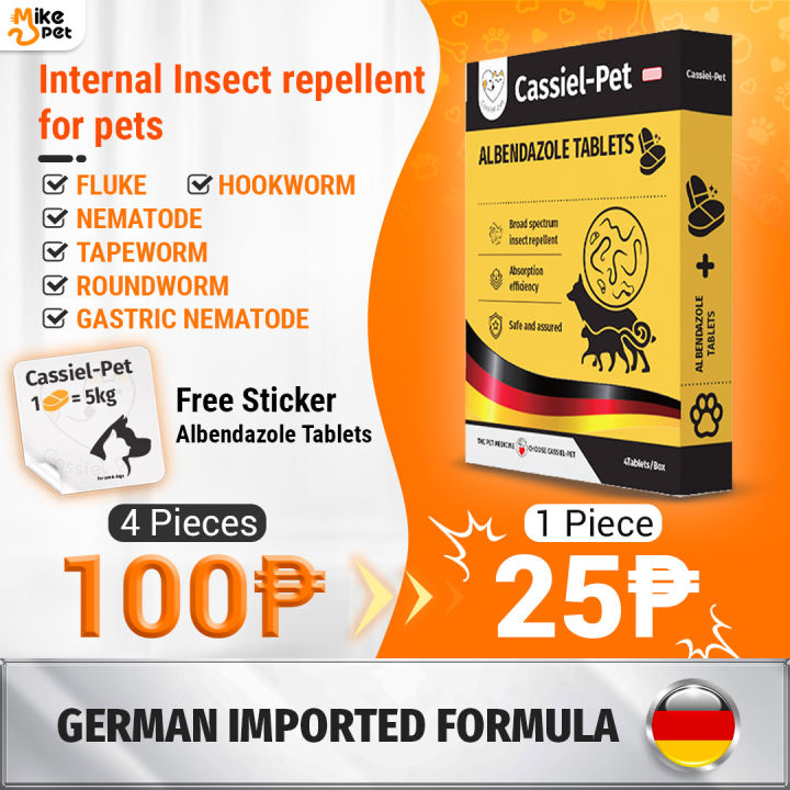 Cassiel Pet Derworming Tablet Dewormer For Adult Dog Puppy & Cats Kittens Deworming Deworm ...