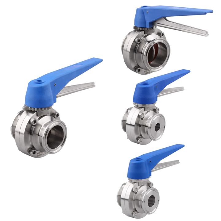 Butterfly Valve with Blue Trigger Handle Stainless Steel 304 -Clamp ...