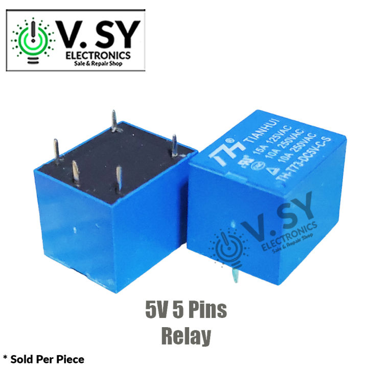 1pc. 5V DC 10A 5 Pin Mini Power Relay | Lazada PH